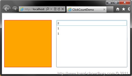 Working with Multiple Click (ClickCount) in Silverlight 5 Beta | Kunal Chowdhury